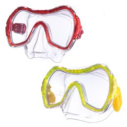 SALVAS Jugend Tauchmaske Drop Schnorchel Taucher Schwimm Brille Maske Mit Nase Farbe: gelb