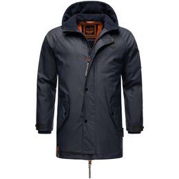 STONE HARBOUR Herren Regenjacke Gummierter Regenparka mit Fleece-Innenfutter Rihaa