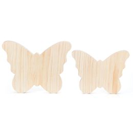 buttinette Schmetterlinge aus Holz, 30 cm und 24,5 cm, 2 Stück