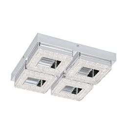 Eglo Leuchten Eglo FRADELO Deckenleuchte LED Chrom, Kristalloptik, 4-flammig