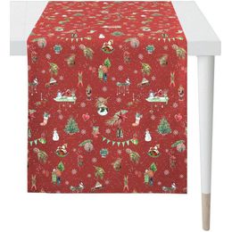 Apelt Tischläufer 6200 WINTERWELT, Weihnachtsdeko, Weihnachten (1-tlg), Digitaldruck, bunt|rot
