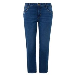 TRIANGLE Große Größen: Schmale Jeans im Used- und Destroyed-Look, blue Denim, Gr.48