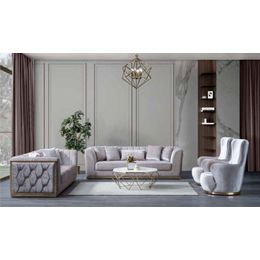 JVmoebel 3-Sitzer Wohnzimmer Sitzmöbel Luxus Set Dreisitzer Couch Sessel Sofas Textil