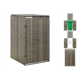vidaXL Mülltonnenbox Mülltonnenbox für 1 Tonne Grau 70x80x117 cm Polyrattan Verkleidung