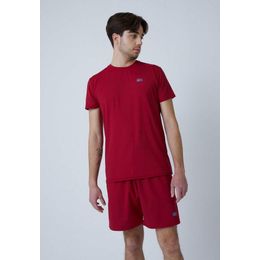 SPORTKIND Funktionsshirt Tennis T-Shirt Rundhals Herren & Jungen bordeaux rot