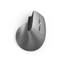 Hama Ergonomische Maus, wireless, aufladbarer Akku, für drei Geräte ergonomische Maus (RF kabellos + Bluetooth), grau