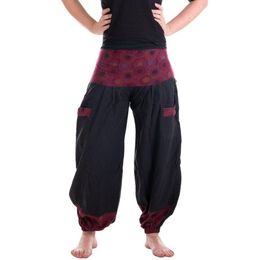 Vishes Haremshose Chino Hose aus Baumwolle Hosentaschen farbiger