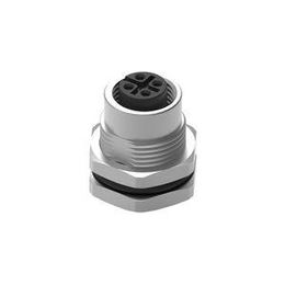 W&Uuml;RTH ELEKTRONIK W&uuml;rth Elektronik Rundsteckverbinder, PG9, R&uuml;ckwandmontage, M12, Steckbuchse, Gerade, Pole - 4, Gel&ouml;tet, Panelmontage - 643160100604