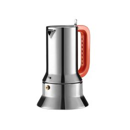 Alessi - 9090 manico forato Espressokocher Induktion 30 cl, orange / Edelstahl