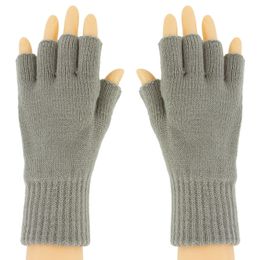buttinette Strick-Handschuhe, hellgrau