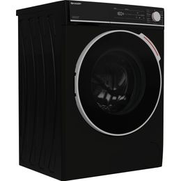 A (A bis G) Sharp Waschmaschine "ES-NFH714CBNA-DE" Waschmaschinen schwarz Frontlader