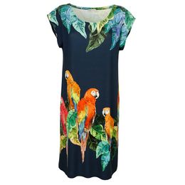 Alba Moda Kleid mit buntem Papageien-Druck, multicolor, Gr. 38