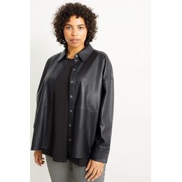 C&A Oversized-Bluse-Lederimitat