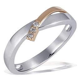 Goldmaid Diamantring bicolor 52 Filigraner Damenring