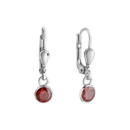 Vivance Paar Ohrhänger »925-Sterling Silber rhodiniert Zirkonia« weiß + rot one-size Schöne Ohrhänger aus 925 Sterling Silber rhodiniert