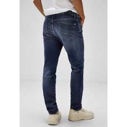 Street One MEN Regular-fit-Jeans im Used Look, blau