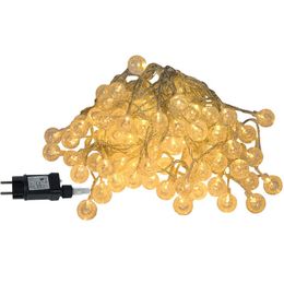 Kugel led Lichterkette 30m 240LEDs Warmweiß Kristall Kugeln Lichterkette, 8 Modi IP44 Innen + Außen Deko Lichterkette (30m, Transparente Schnur)