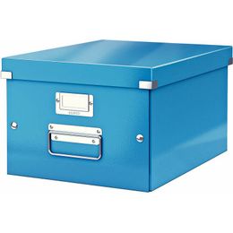 Leitz - Ablagebox Click & Store wow, din A4, blau Hartpappe mit PP-Folie, Aufbau mittels Druckknöpfen (6044-00-36) (6044-00-36)