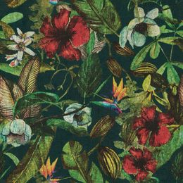 A.S. Création Dschungel Tapete bunt | Exotische Palmentapete mit Blumen ideal für Schlafzimmer und Esszimmer | Tropical Vliestapete mit Vinyl im Vintage Stil