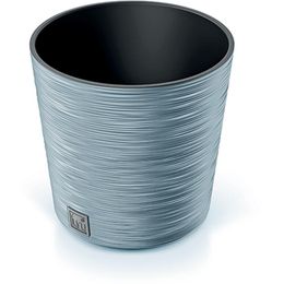 Prosperplast - Zementfarbenes Pflanzgefäß mit Behälter, Kollektion furu, 25 x 25 x 24,7 cm, Fassungsvermögen 7,5 l.
