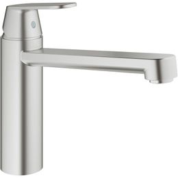 Eurosmart Cosmopolitan Einhand-Spültischbatterie, dn 15, mittelhoher Auslauf, Auslauf mit Mousseur, Farbe: Supersteel - 30193DC0 - Grohe