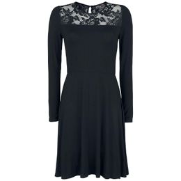 Rotterdamned Rockanje - Long Lace Winter Dress Mittellanges Kleid schwarz in L