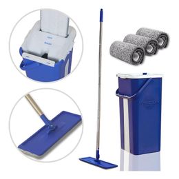 Starlyf® Bodenwischer Set, Wischsystem selbstreinigend, Doppelkammereimer Autoclean Mop + 2 Matten