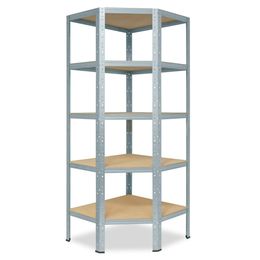 shelfplaza® HOME Eckregal 180x60x30cm in verzinkt mit 5 Böden