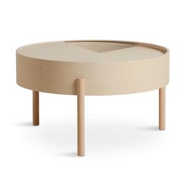 Woud - Arc Couchtisch Ø 66 cm H 38 cm, Esche weiß pigmentiert