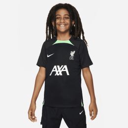 Liverpool FC Strike Nike Dri-FIT Fußballoberteil aus Strickmaterial für ältere Kinder - Schwarz