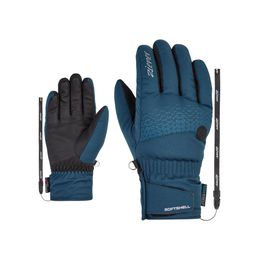 Skihandschuhe Ziener "KEONA AS(R) PR" Gr. 8, blau (darkblue) Damen Handschuhe Sporthandschuhe