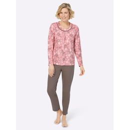 wäschepur Schlafanzug WÄSCHEPUR Gr. 40/42, rosa (rosenquarz) Damen Homewear-Sets Pyjamas