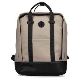 Rieker Cityrucksack Foil/Kuka, als praktischer Alltags- und Reisebegleiter, beige|schwarz