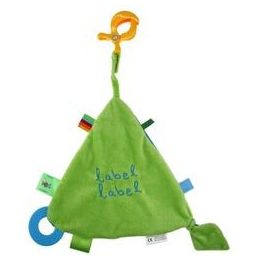 Label-Label Dreieck Knistertuch / Rascheltuch / Babyspielzeug mit Etiketten, Beißring + Klammer