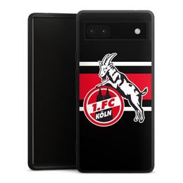 DeinDesign Handyhülle 1. FC Köln Offizielles Lizenzprodukt Colour Stripes 1.FC, Google Pixel 6a Silikon Hülle Premium Case Handy Schutzhülle, schwarz