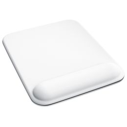 CSL Gaming Mauspad Office Gel Mousepad mit Handgelenkpolster 225 x 280 x 20 mm, Handballenauflage, Gelpolster ergonomisch, abwaschbar, weiß
