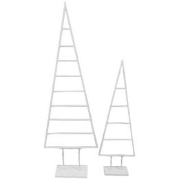 my home Dekobaum Maischa, Weihnachtsdeko aus Metall (Set, 2 St), Weihnachtsbaum zum individuellen Dekorieren, weiß