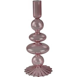 AM Design Kerzenhalter Stabkerzenhalter aus Glas (Set, 2 St), Höhe ca. 22 cm, rosa