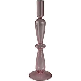 AM Design Kerzenhalter Stabkerzenhalter aus Glas (Set, 2 St), Höhe ca. 29 cm, rosa
