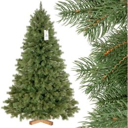 Weihnachtsbaum künstlich 150cm königsfichte Premium von Fairytrees mit Christbaum Holzständer Tannenbaum künstlich mit Naturgetreue Spritzguss