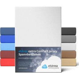 Etérea - Extra Jersey Spannbettlaken Weiss 180x200 - 200x220 cm - Weiss