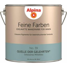 Feine Farben No. 39 Quelle der Gelehrten 2,5 l gelassenes mittelblau edelmatt Wandfarbe - Alpina