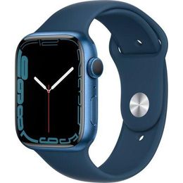 Apple Watch Series 7 Aluminium 41 mm (2021) | GPS + Cellular | blau | Sportarmband Abyssblau