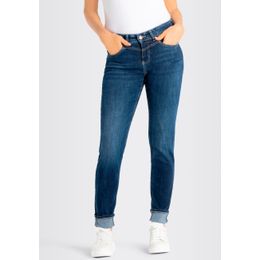 Slim-fit-Jeans MAC "RICH SLIM" Gr. 34, Länge 28, blau (dark blue wash) Damen Jeans Röhrenjeans