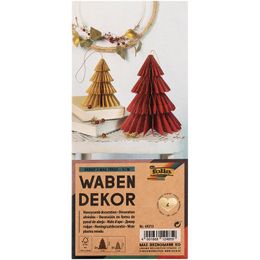 Folia Wabendekor BERRY XMAS TREES 2-teilig