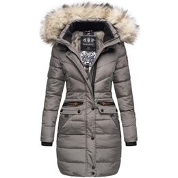 Navahoo Damen Stylischer Steppmantel Winter Parka mit edlem Fellimitat Paula