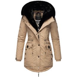 Navahoo Damen Wintermantel Winterparka Gefüttert mit 2 Kunstpelz-Kapuzen Sweety Deluxe