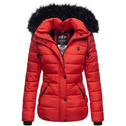 Navahoo Damen Modische Winterjacke Steppjacke mit Kunstpelz Kapuze Zuckerbiene