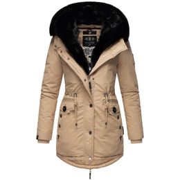 Navahoo Damen Wintermantel Winterparka Gef&uuml;ttert mit 2 Kunstpelz-Kapuzen Sweety Deluxe