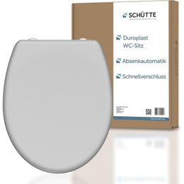 Schütte Schütte - wc Sitz grey, Duroplast Toilettendeckel mit Absenkautomatik und Schnellverschluss, Klobrille, Klodeckel, Toilettensitz - Grau